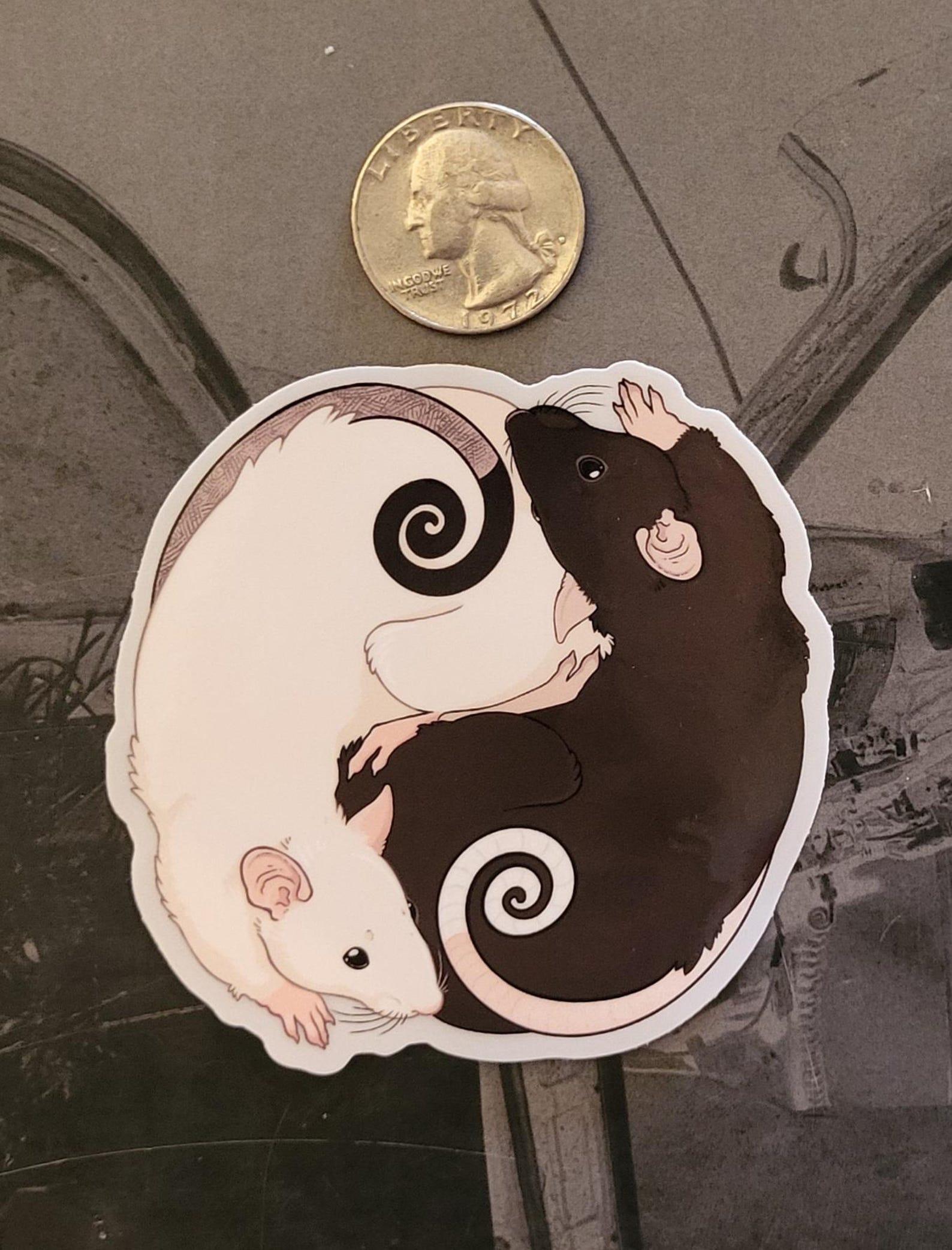 Yin Yang Rats Sticker - Etsy