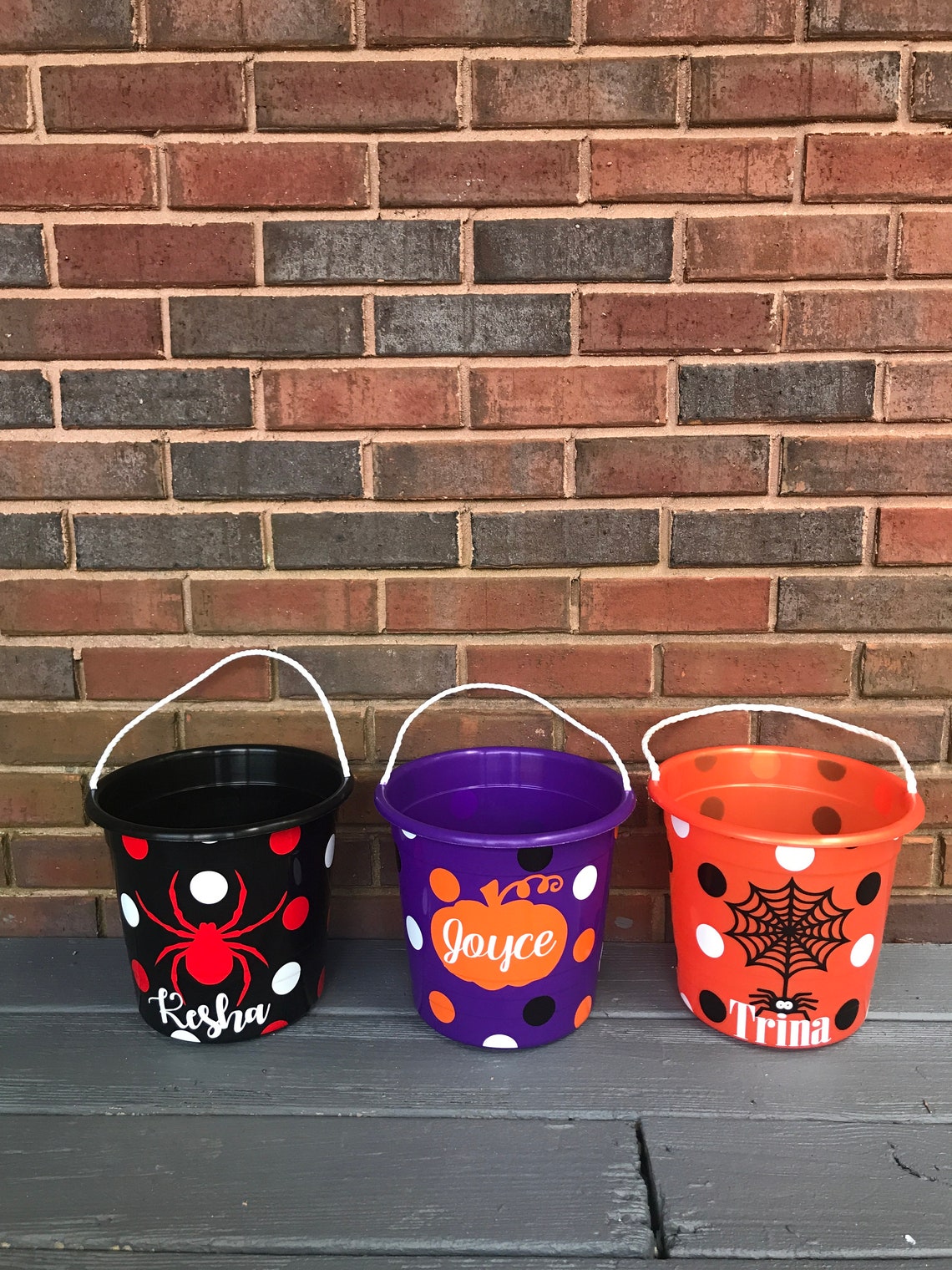 Personalized Rope Pail Bucket for Girls and Boys with Polka | Etsy