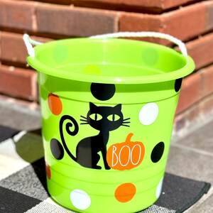 Personalized Plastic Halloween Rope Pail Bucket for Girls and Boys ...