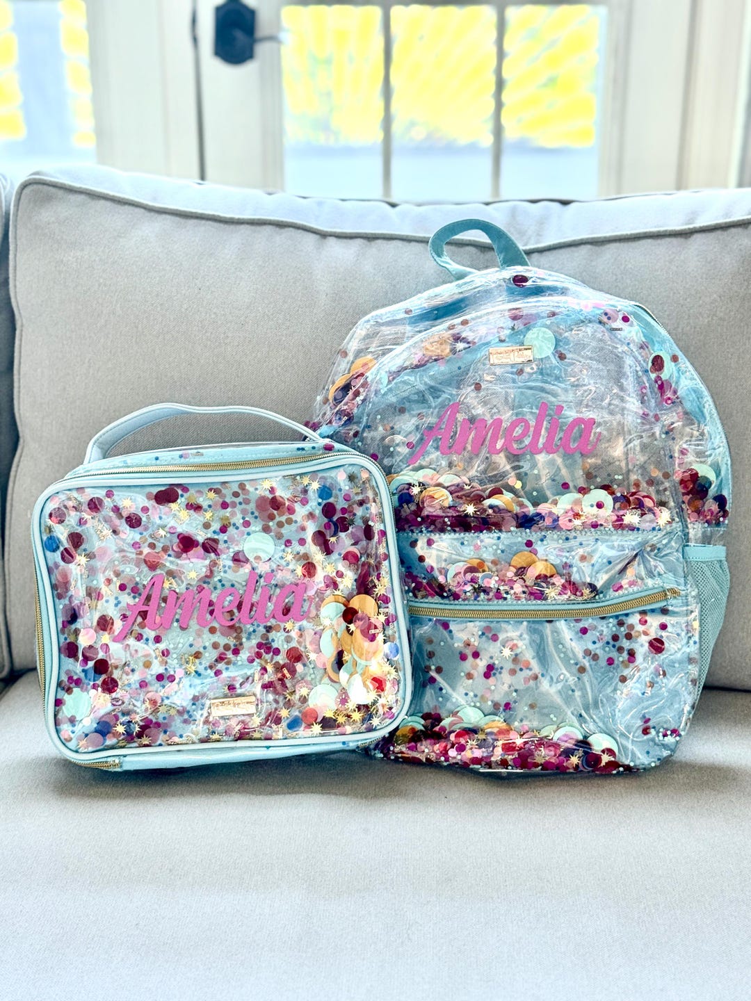 Personalized Celebrate Everything Confetti Backpack & Matching Lunchbox ...