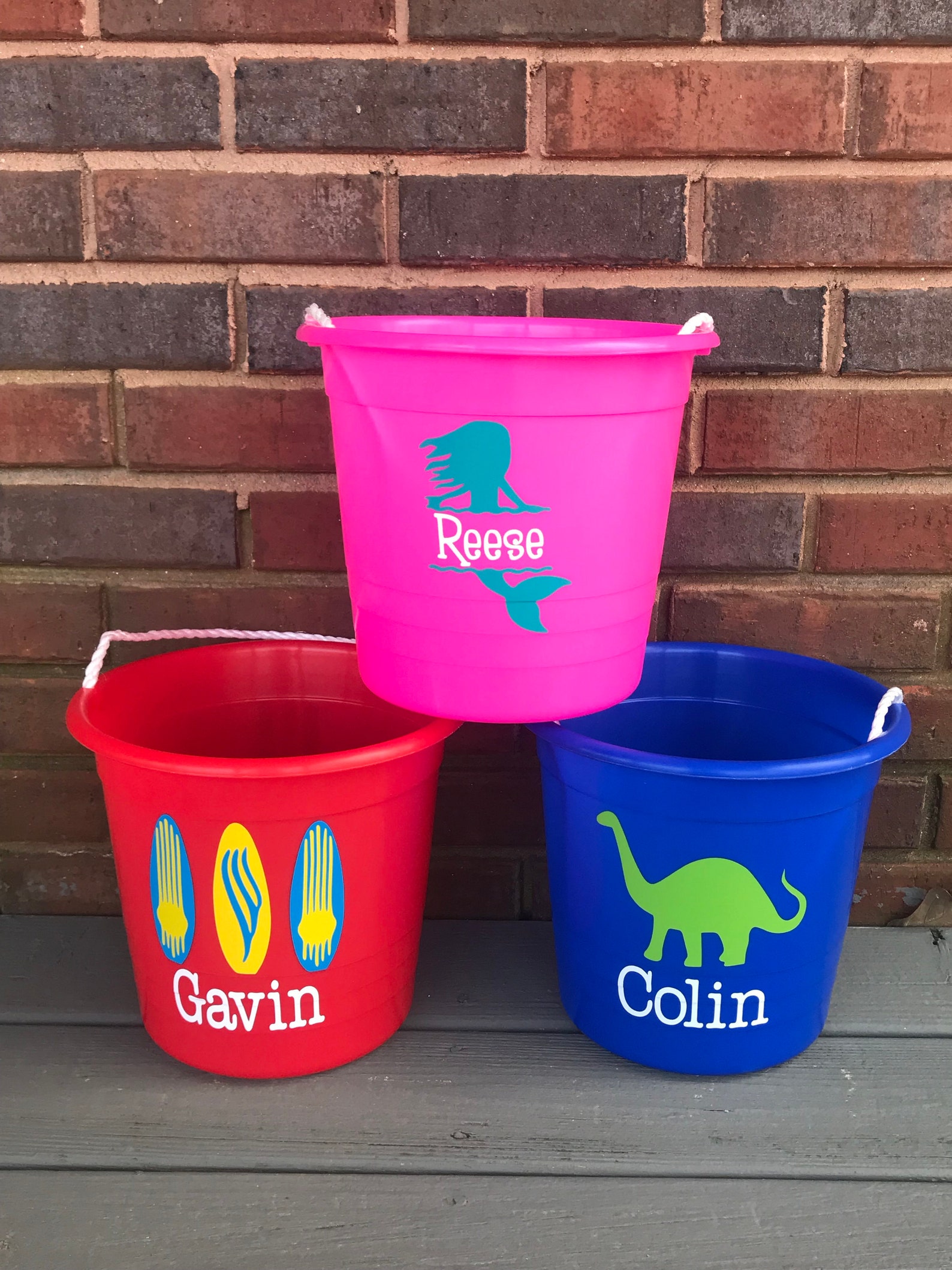 Personalized Rope Pail Bucket for Girls and Boys Perfect for | Etsy