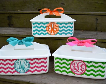 Personalized Hot Pink Shower Caddy With Polka Dots With Name/initial ...