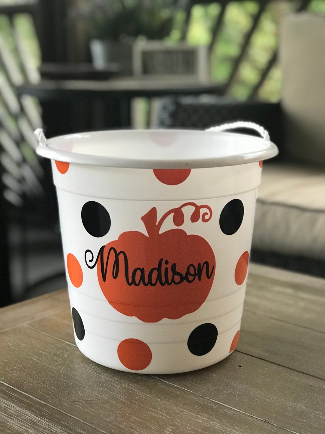 Personalized Plastic Halloween Rope Pail Bucket for Girls and Boys ...