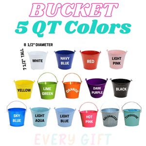Personalized 5QT Bucket W/large Letter, Name, Circle & Polka Dots ...