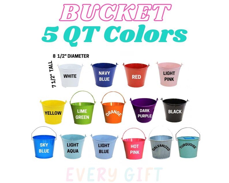 Personalized 5QT Bucket W/large Letter, Name, Circle & Polka Dots ...