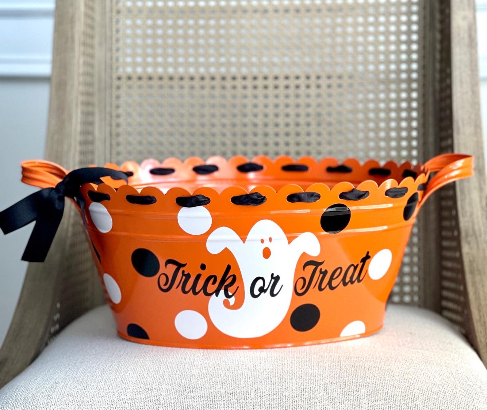 Ready to Ship Trick or Treat Oval Bucket/with or Without Scallops ...
