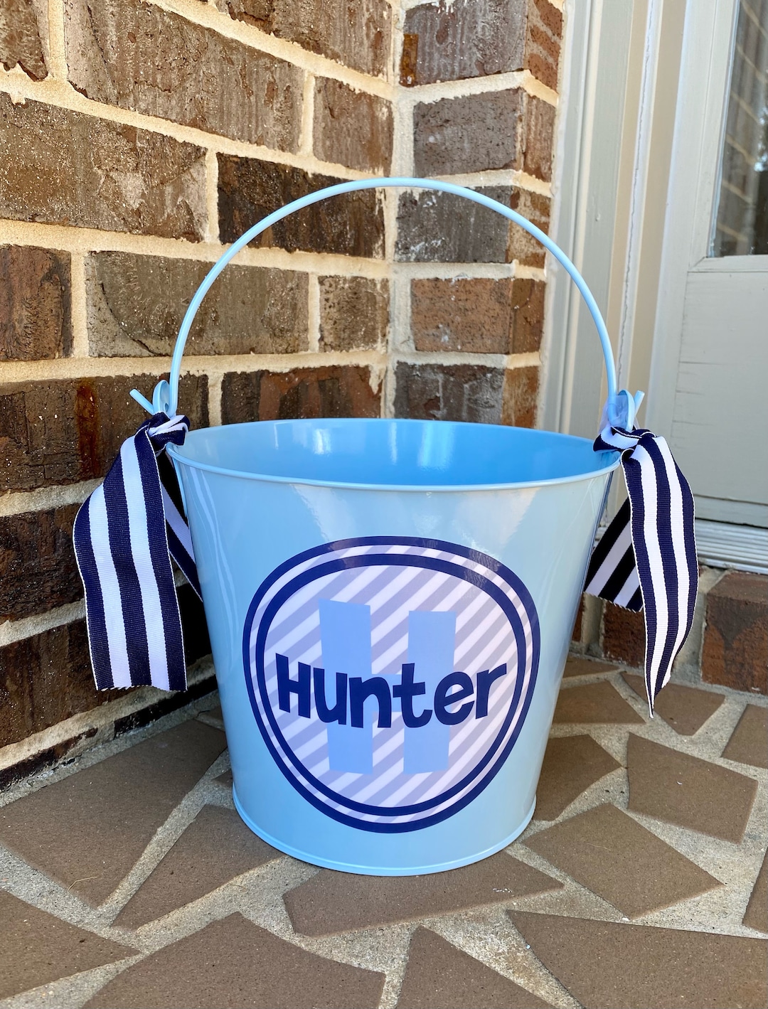 Boy or Girl Personalized Easter Bucket; Large Initial With Name; Custom ...