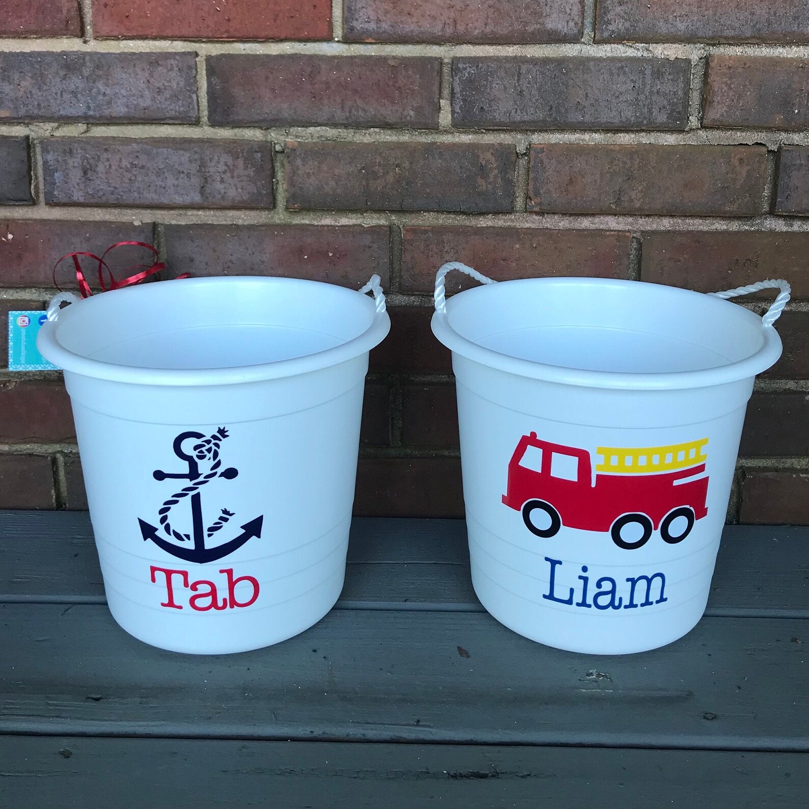 Personalized Rope Pail Bucket for Girls and Boys Perfect for | Etsy