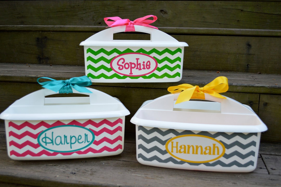 Personalized Shower Caddy With Chevron Design and Name; Perfect ...