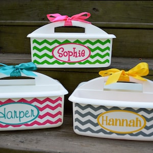 Personalized Shower Caddy With Chevron Design and Name; Perfect ...
