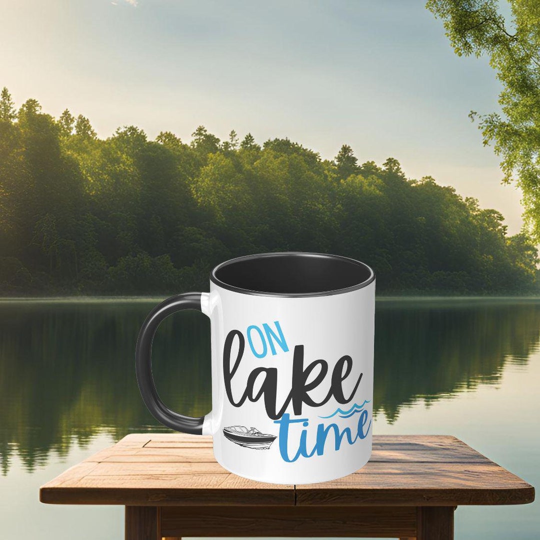 On Lake Time | 15 Oz | Cute Mug | Speed Boat Mug | Minnesota Gift ...