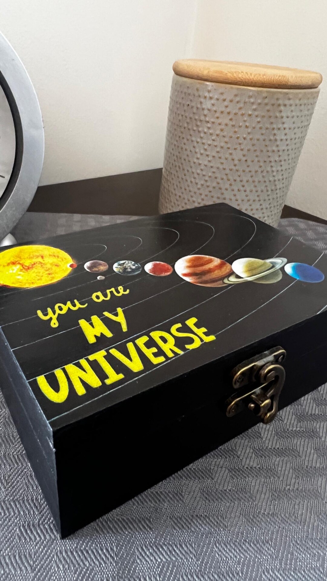 Custom Space Planets Memory Box, UV Print Keepsake Chest, You Are My ...