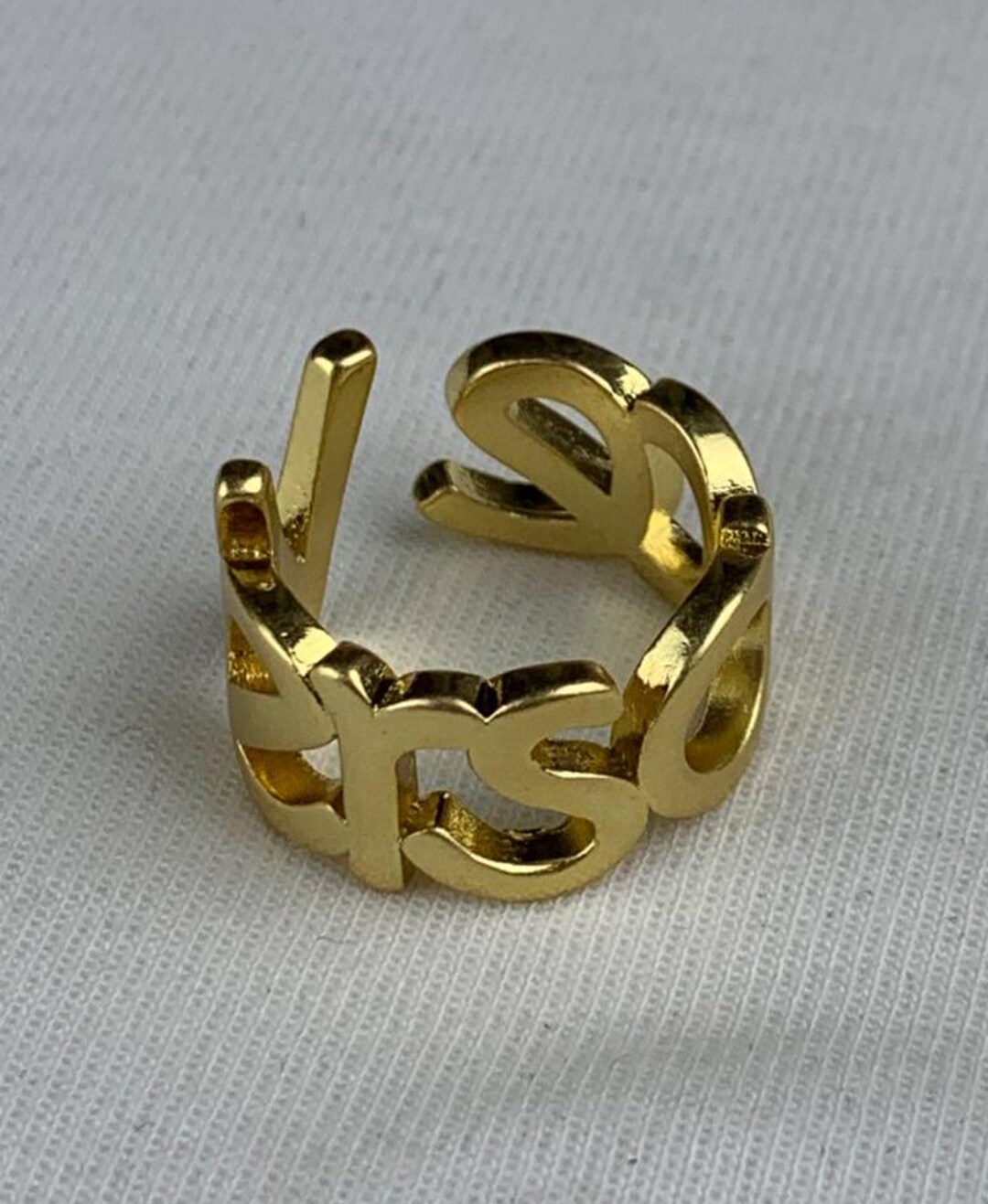 Versace Gold Logo Letters Ring - Etsy
