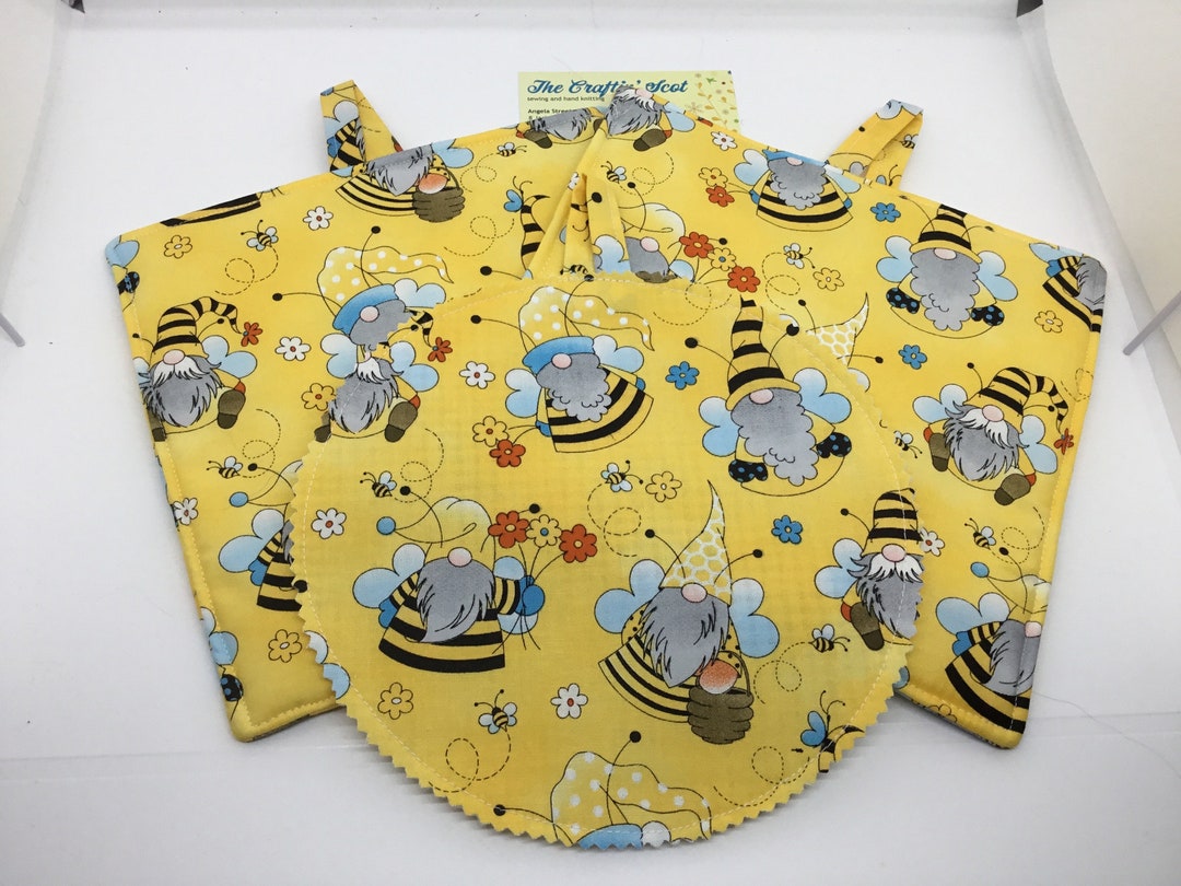 Gnome Fabric Potholders With Matching Jar Helper - Etsy