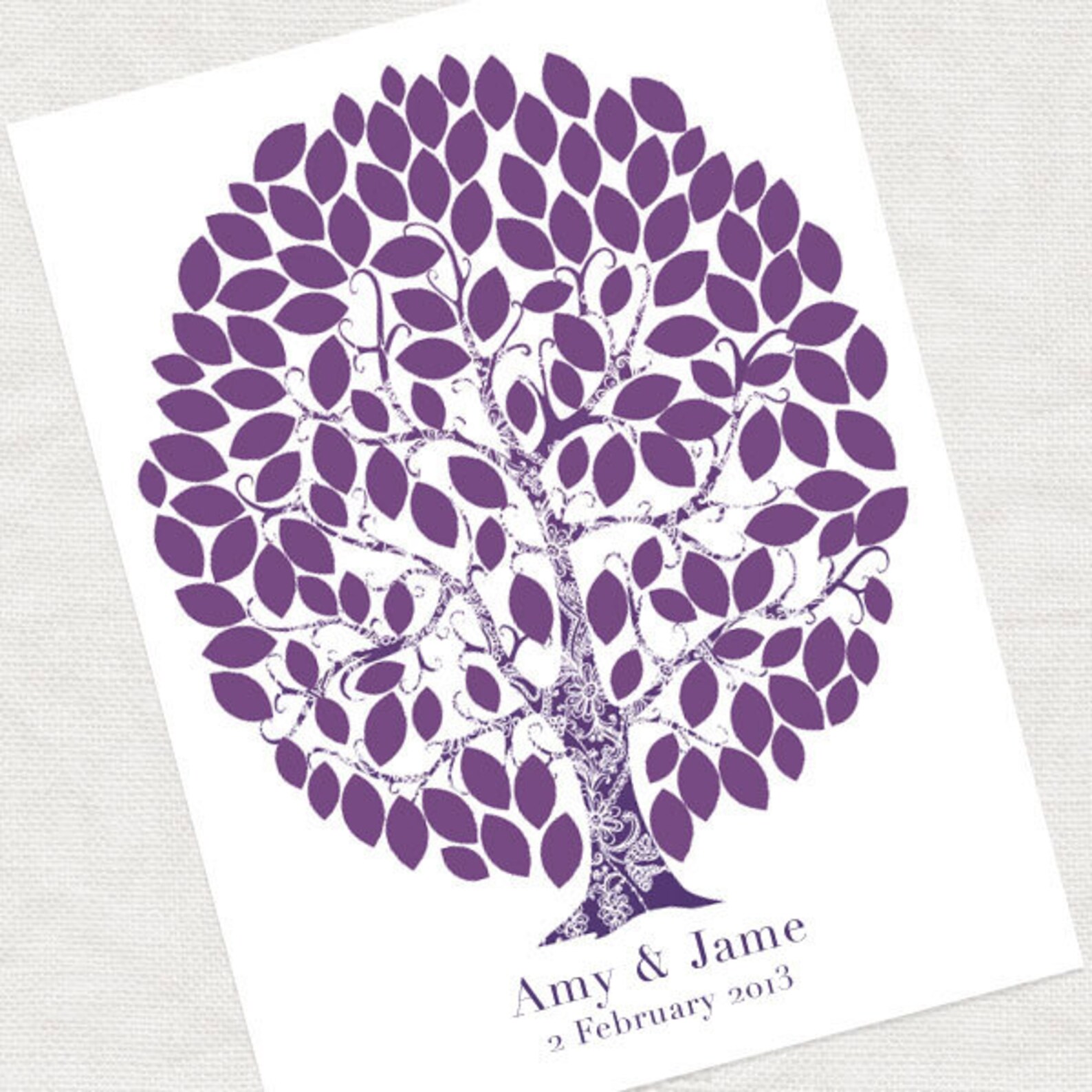 Signature Guest Book Wedding Tree Printable File Custom | Etsy