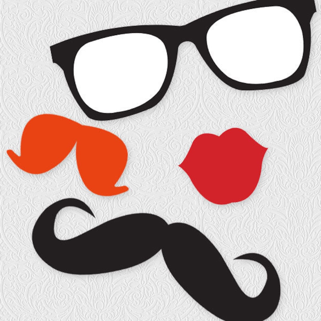26 Printable Photo Booth Props - Printable File - Moustache on Stick ...