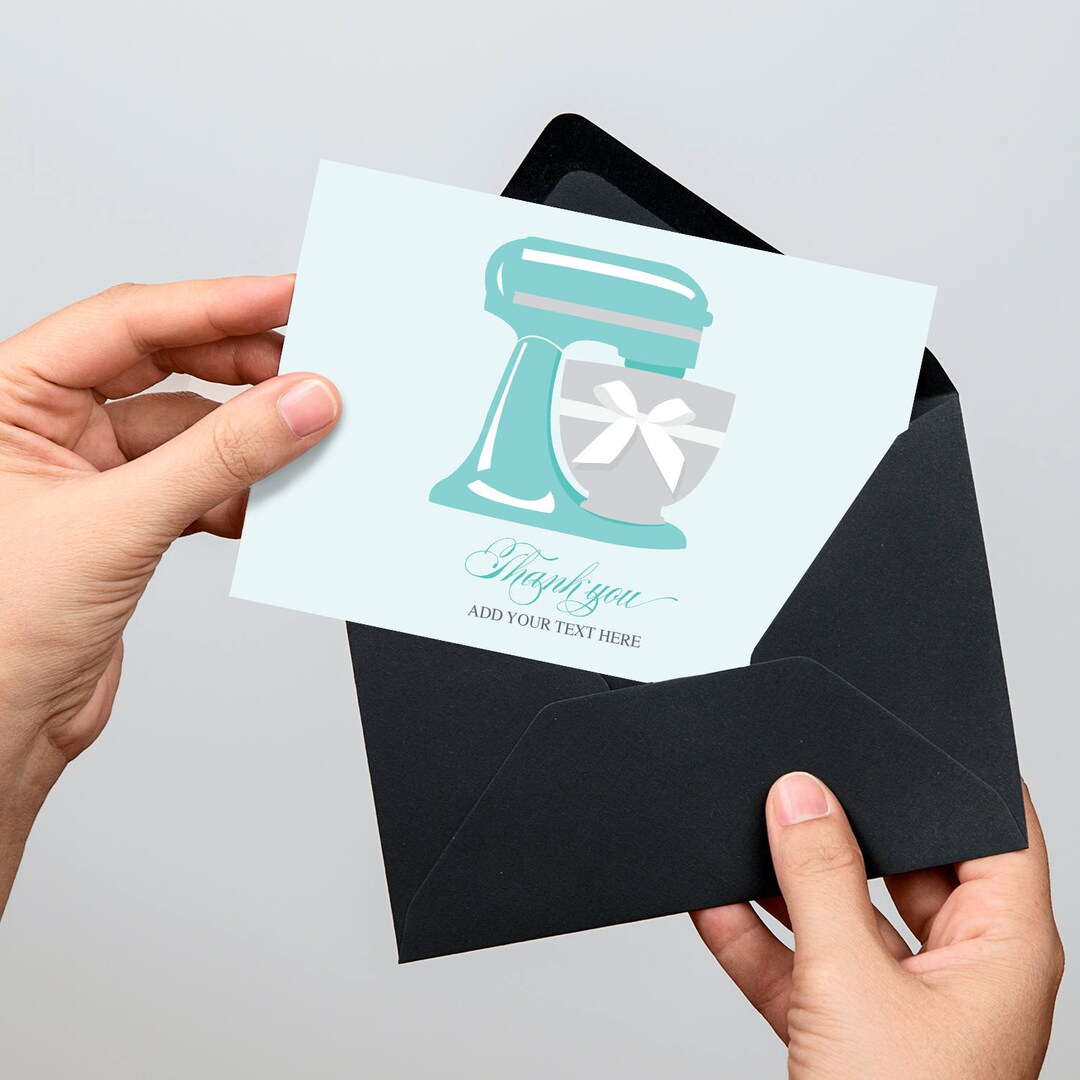 Retro Mixer Kitchen Tea Thank You Card Printable Editable File ...