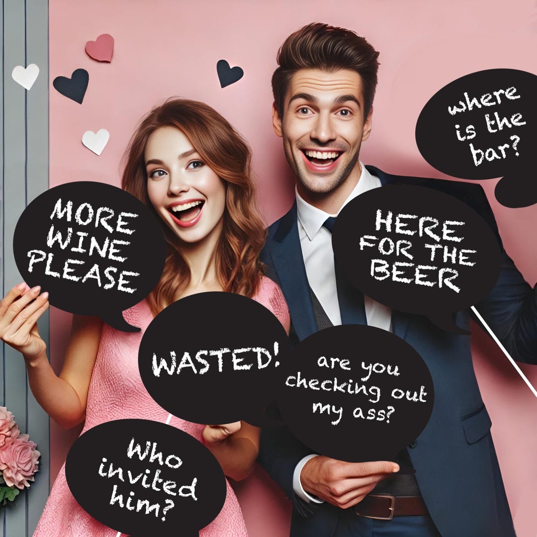 34 Photo Booth Prop Signs ADULT EDITION - Printable DIY Chalkboard ...