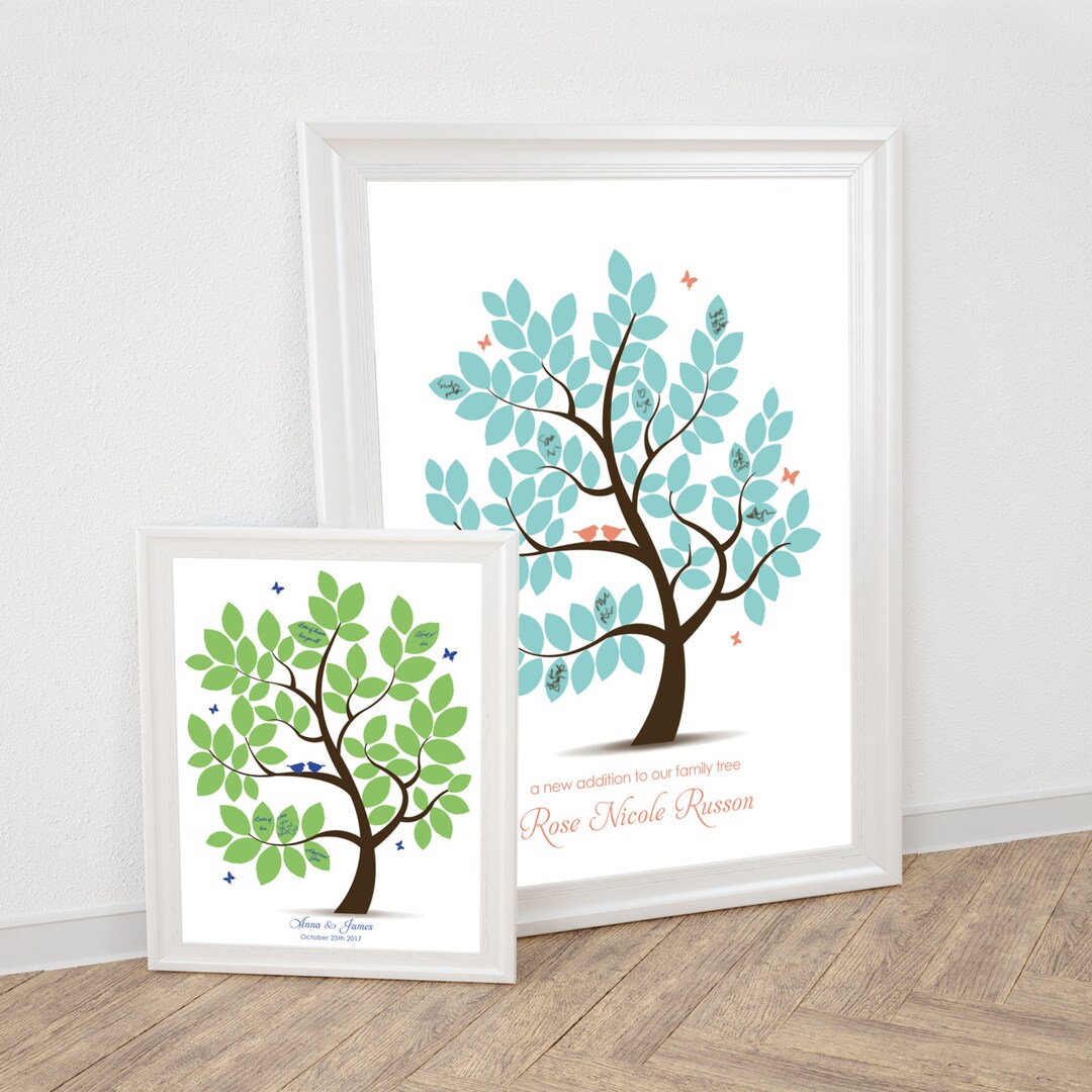 Baby Shower Guest Book Alternative Signature Tree Poster - Printable ...