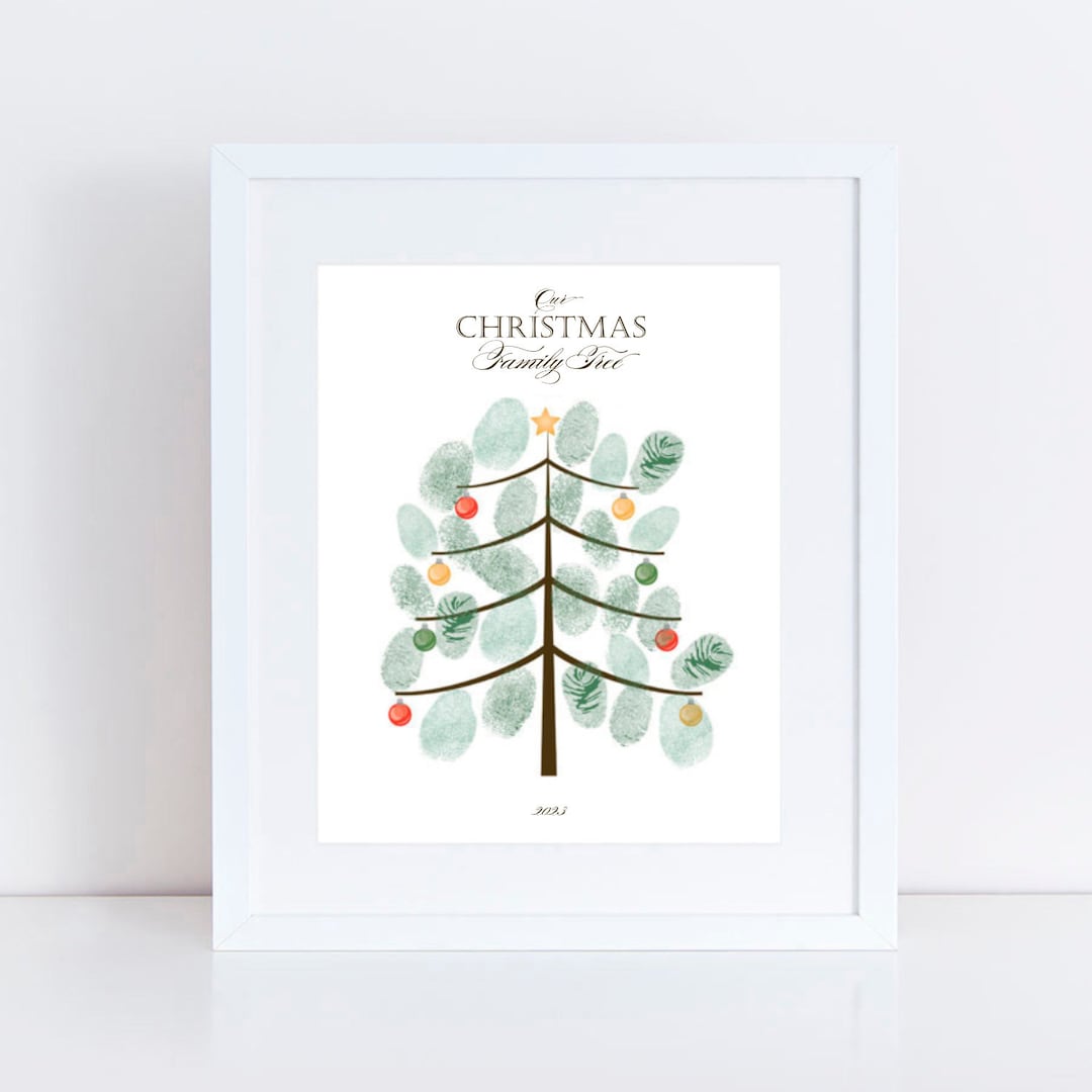 Printable Fingerprint Christmas Tree Instant Download Digital File ...