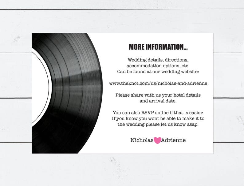 Record Wedding Invitation - PRINTABLE - Music Themed Wedding ...