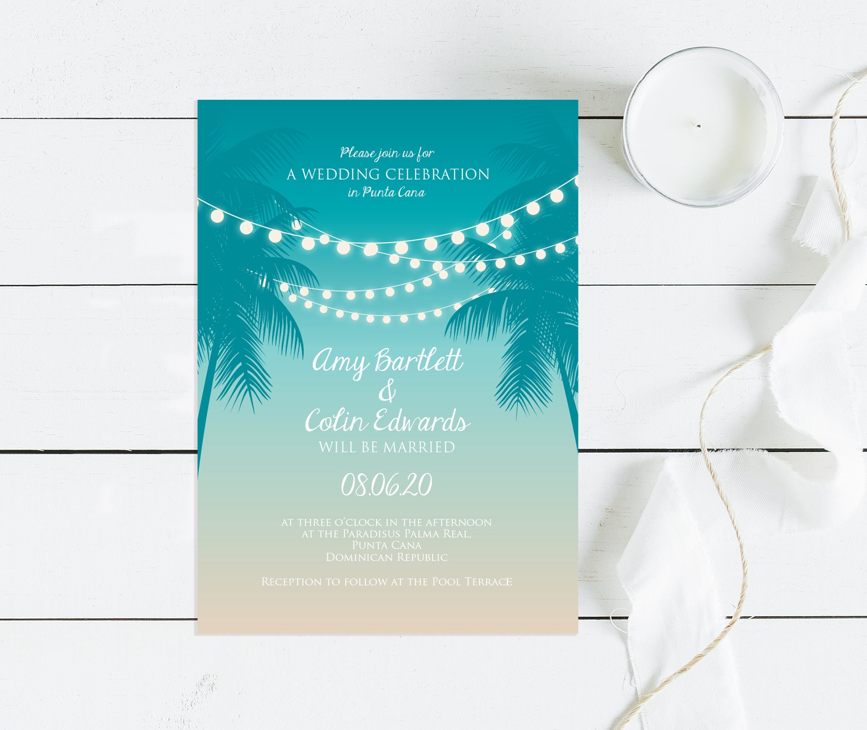 Tropical Theme Wedding Invitations