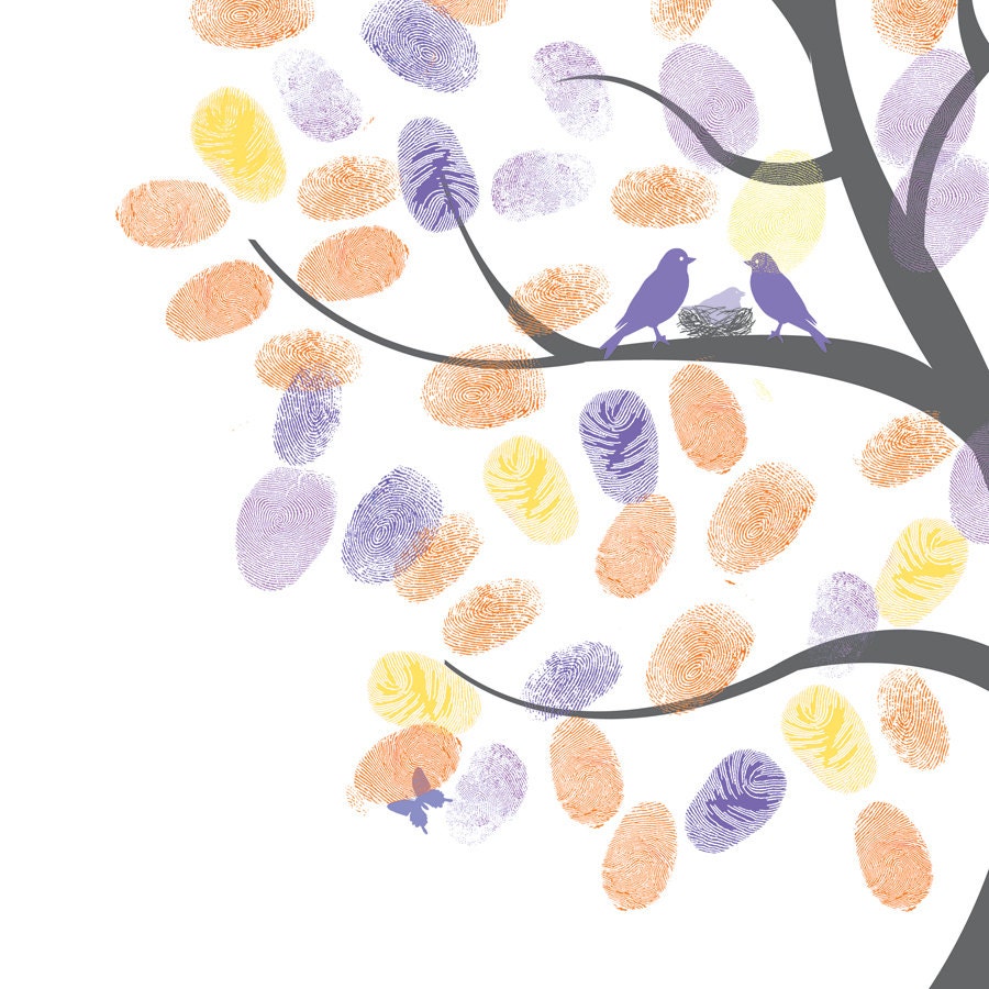 Baby Shower Fingerprint Tree PRINTABLE Baby Shower Poster - Etsy Australia