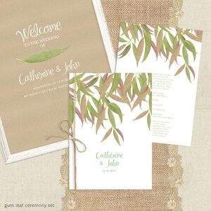 Gum Leaf Printable Wedding Invitation Suite - Forest, Bush, Gum Tree ...