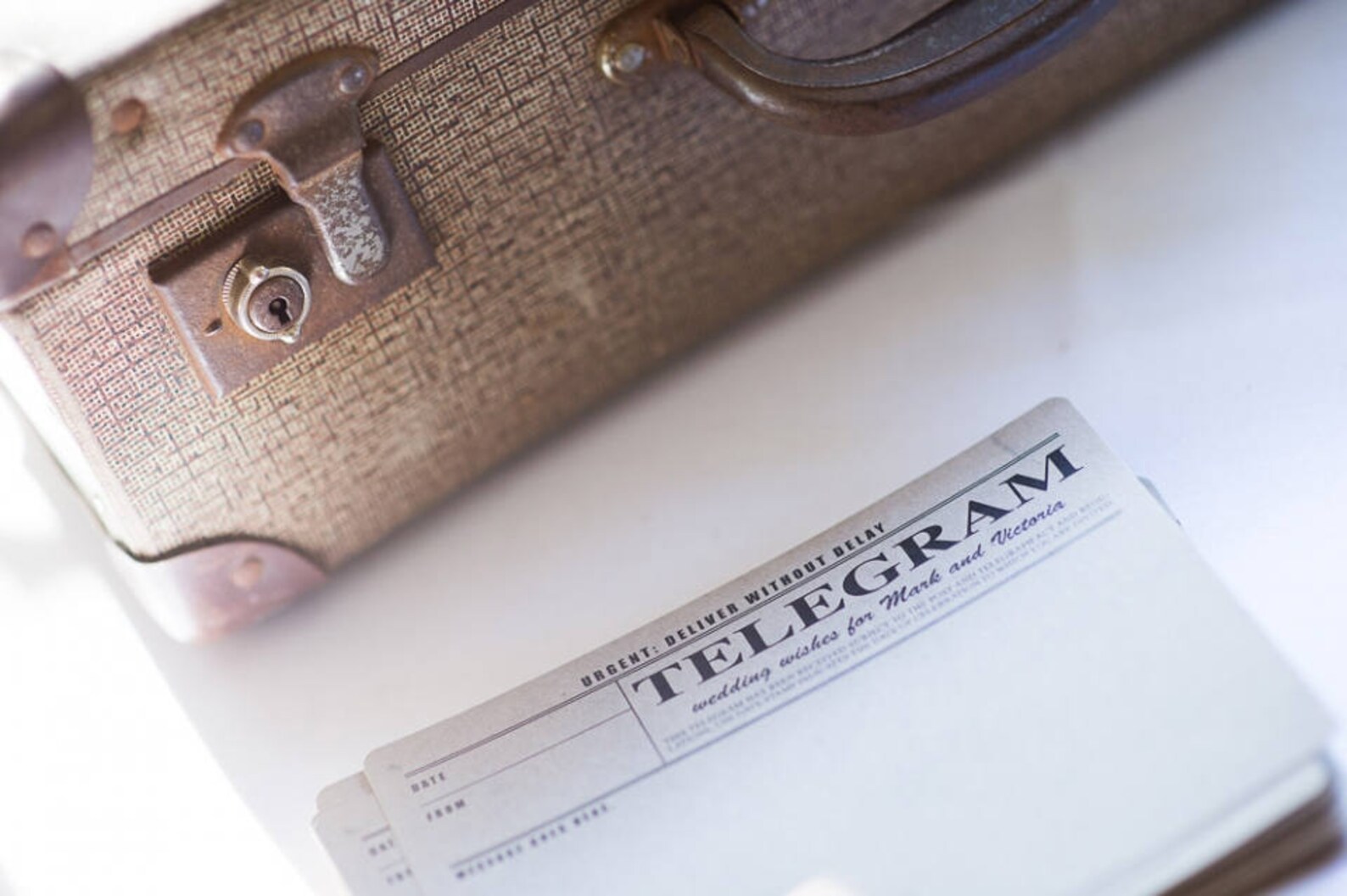 Vintage Telegram Wedding Guest Book Cards - Printable File - Unique ...