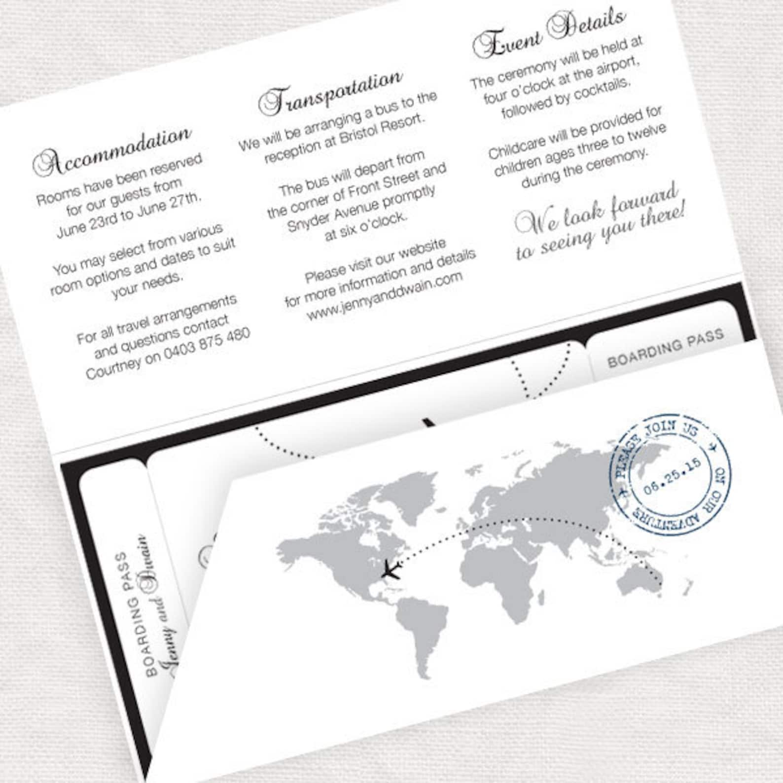 Boarding Pass Ticket Holder Printable File for Accommodation - Etsy