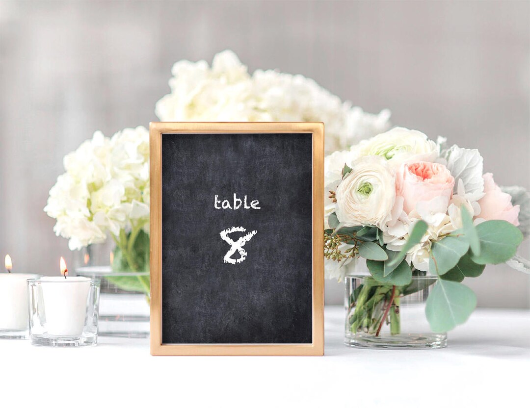 Chalk Table Numbers Printable Downloadable File Black and White ...