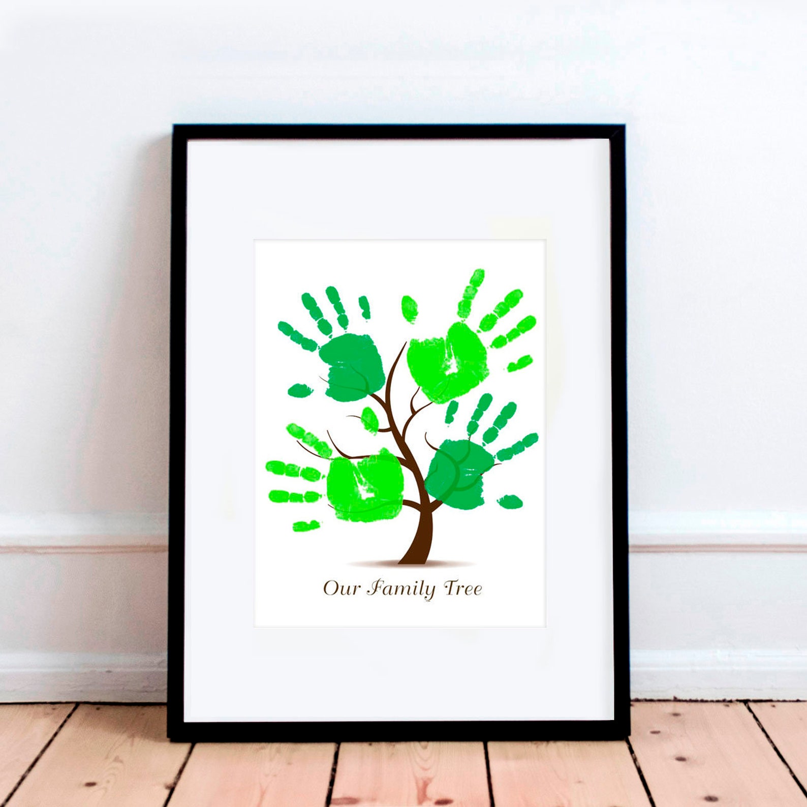 Family tree kids handprint tree gift printable download | Etsy