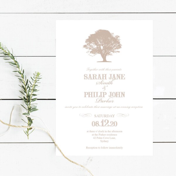 Tree Wedding Invite - Etsy