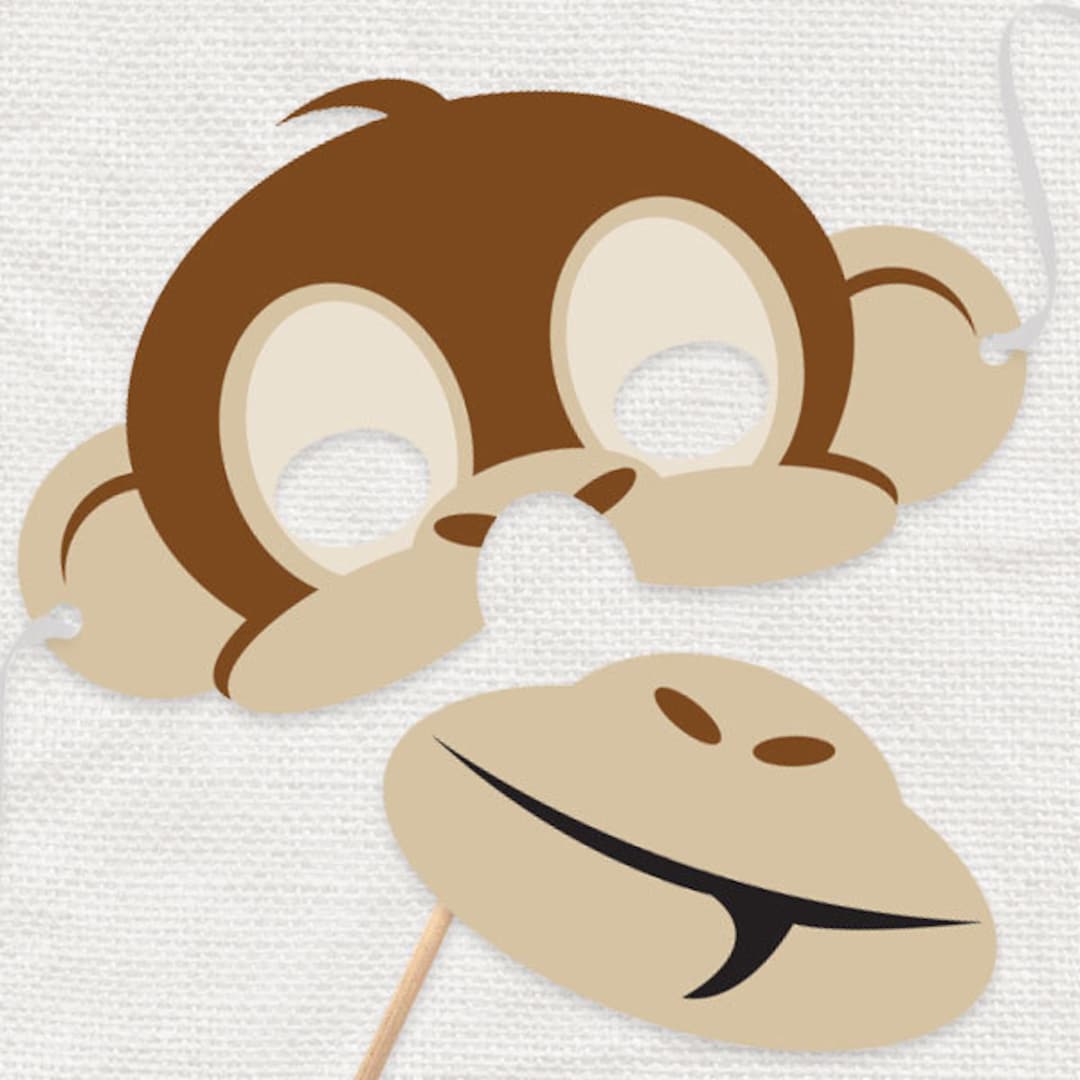 Monkey Printable Mask - Diy Costume Digital Instant Download Halloween ...