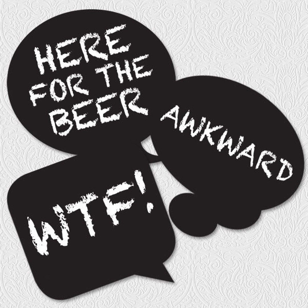 34 Photo Booth Prop Signs ADULT EDITION Printable DIY Chalkboard Speech ...