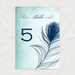 Peacock Feather Printable Table Numbers - Download - Peacock Wedding ...