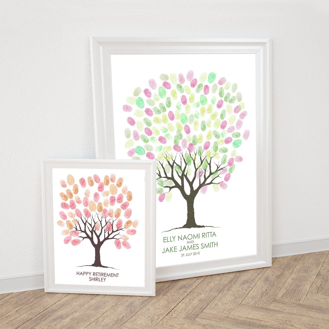 Guest Book Wedding Fingerprint Tree PRINTABLE, Fingerprint Guest Book ...