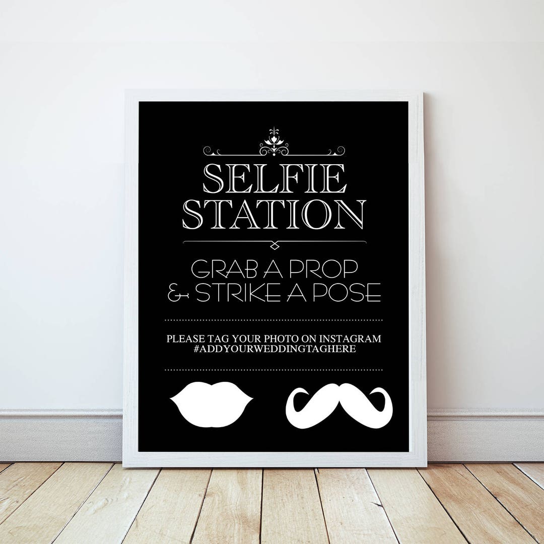 Selfie Station Wedding Sign Printable File Photo Booth Sign Instagram ...
