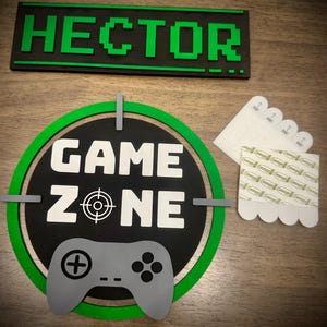 Personalized Gaming Theme Bedroom Door Hanger. Personalized Door Sign ...