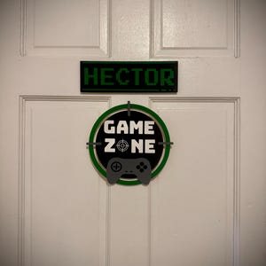 Personalized Gaming Theme Bedroom Door Hanger. Personalized Door Sign ...