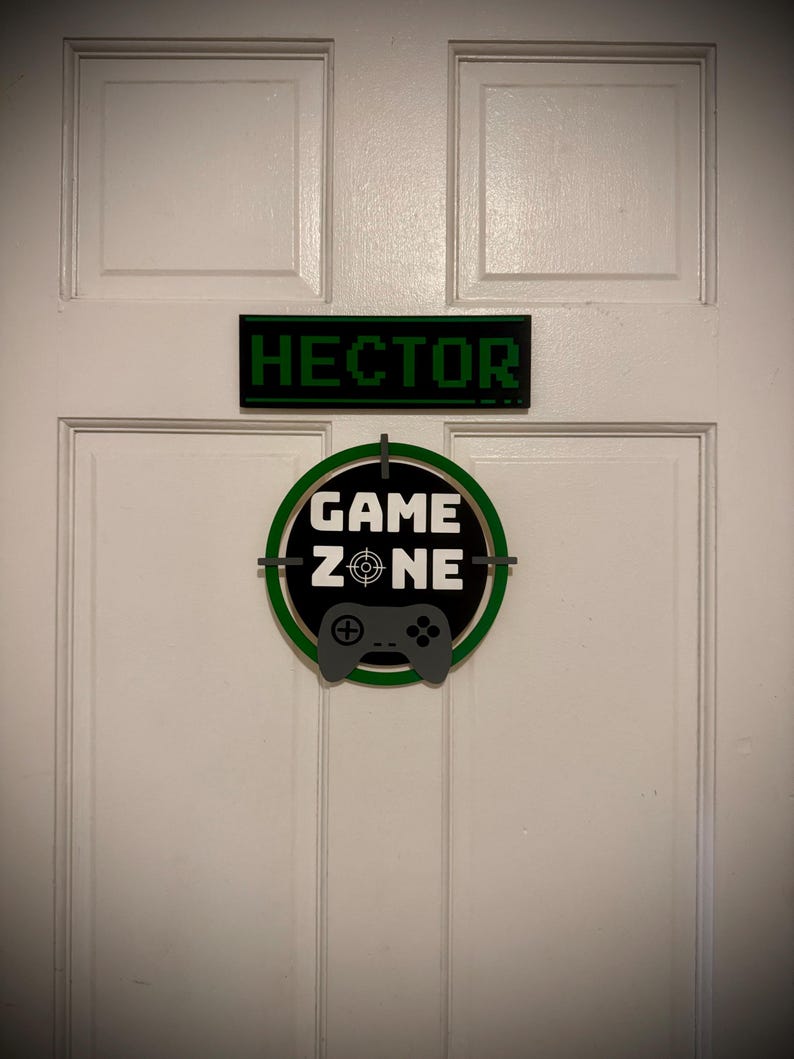 Personalized Gaming Theme Bedroom Door Hanger. Personalized Door Sign ...