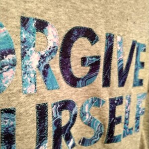 Brand New Forgive Yourself Applique Banner Inspirational Sweatshirt ...