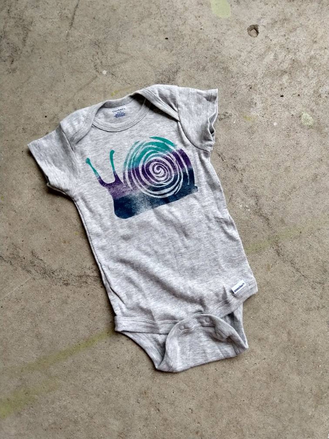 Hand Block Printed Ombre Snail Onesie - Etsy