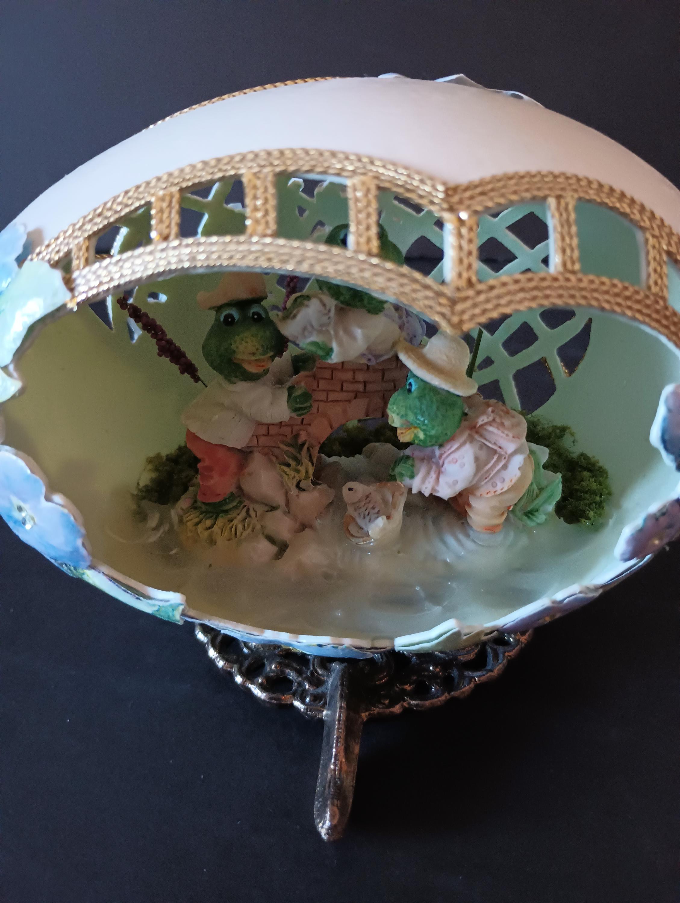 Hand-carved Goose Egg Decorated With Diorama of Frogs Playing - Etsy