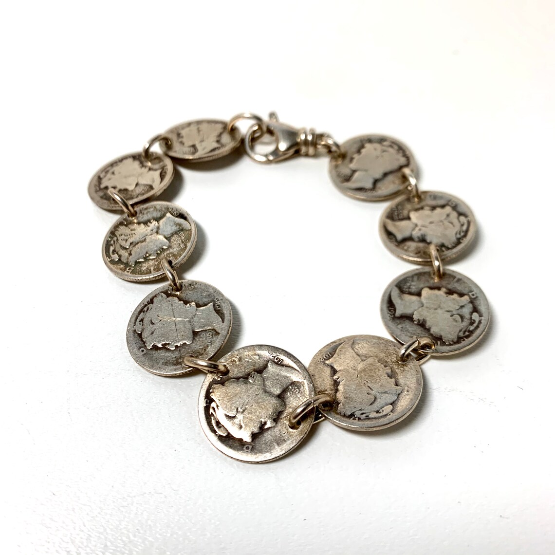Vintage Silver Mercury Dime Bracelet - Etsy