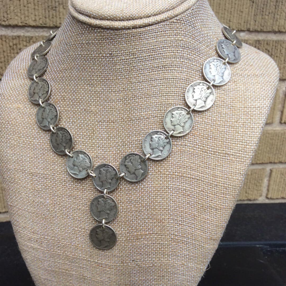 Vintage Silver Mercury Dime Necklace - Etsy