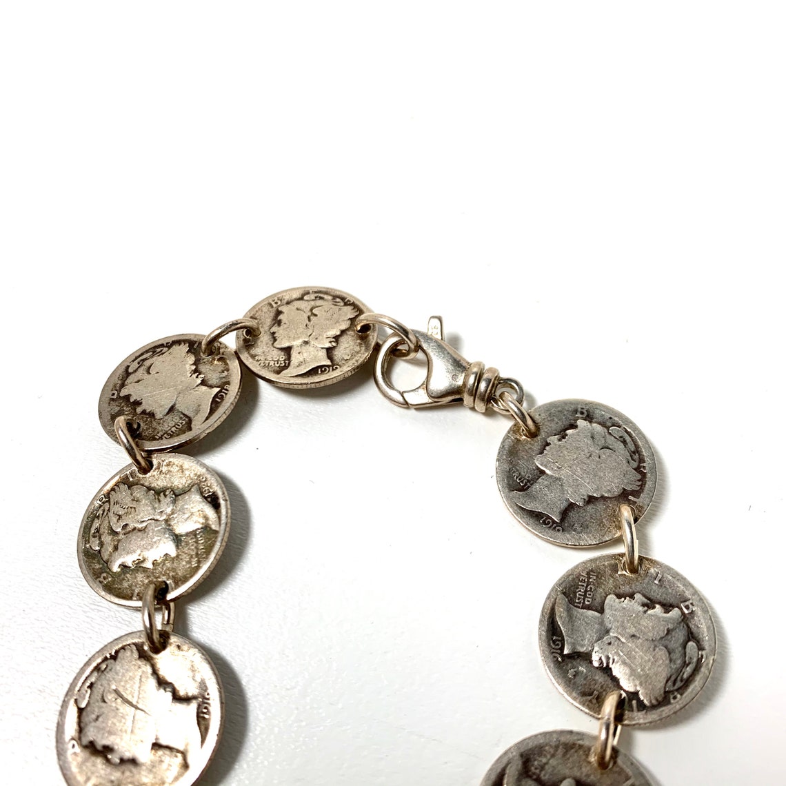Vintage Silver Mercury Dime Bracelet - Etsy
