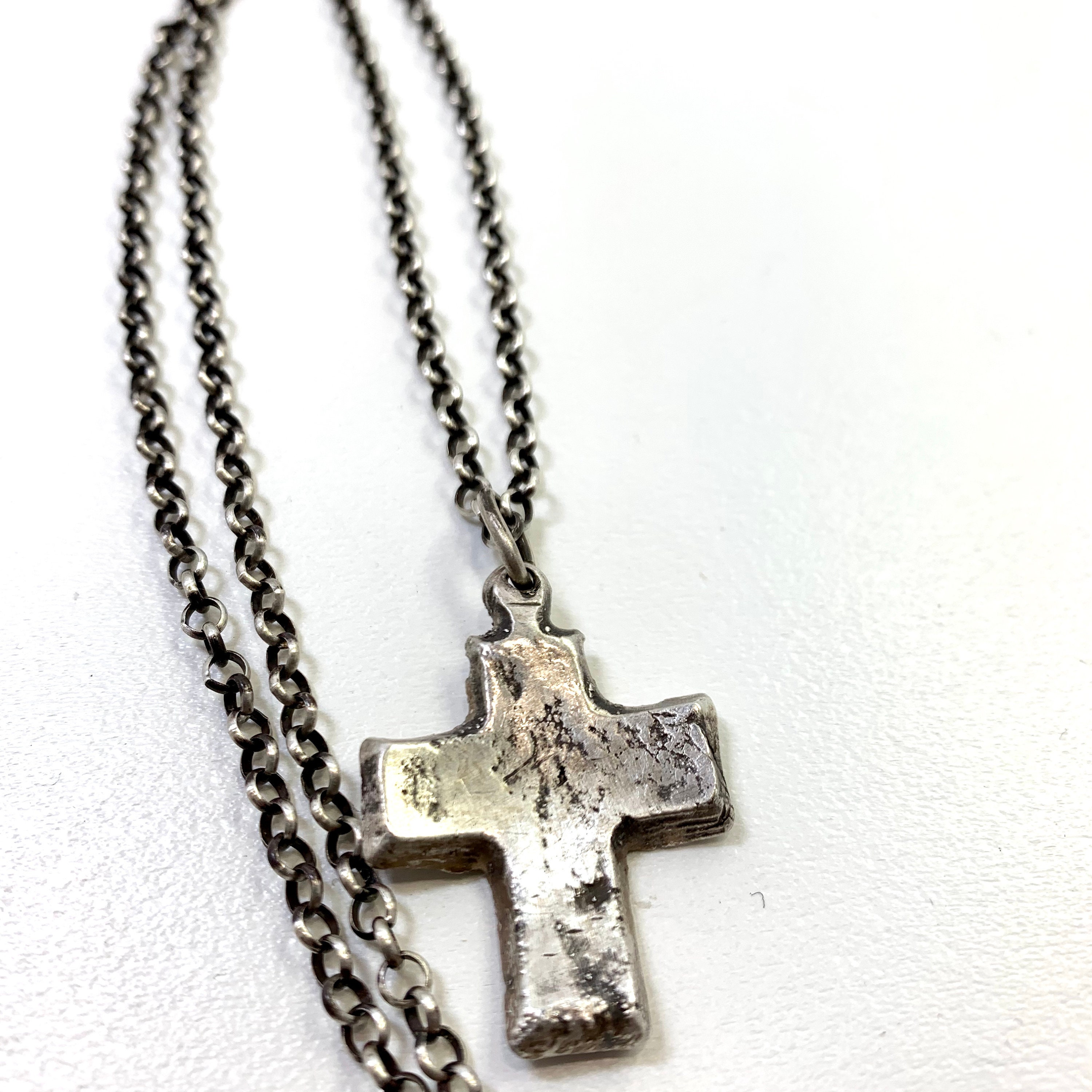 Amulet Series Hand Cast Cross Pendant Sterling Silver Necklace - Etsy