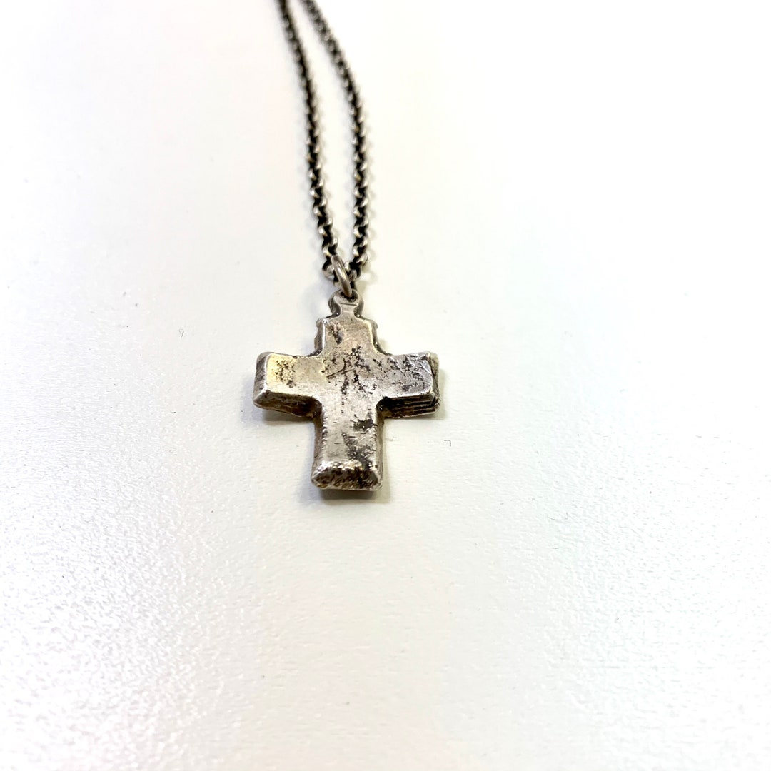 Amulet Series Hand Cast Cross Pendant Sterling Silver Necklace - Etsy