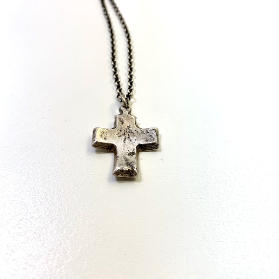 Amulet Series Hand Cast Cross Pendant Sterling Silver Necklace | Etsy